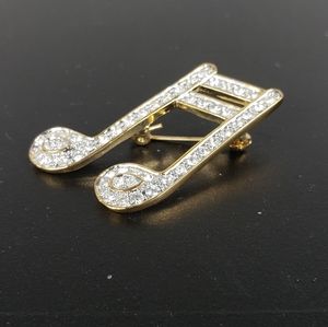 Jewelry | Music Note Gold Plated Pin | Poshmark